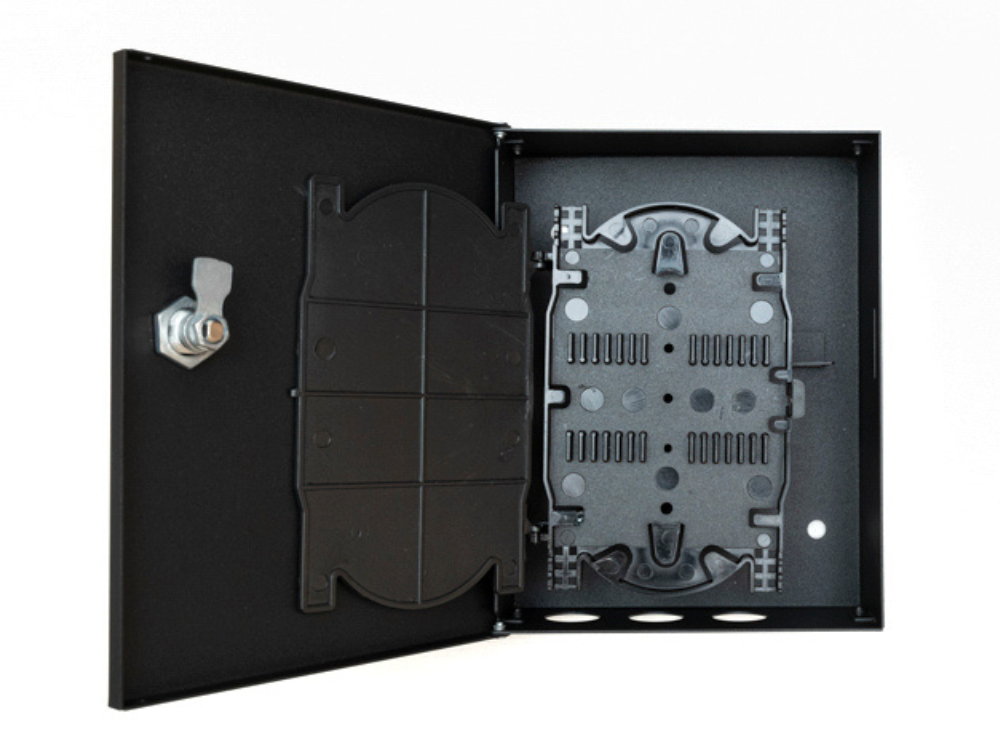 Wall-Mount Fiber Termination Box Metal 6 Port SC Duplex