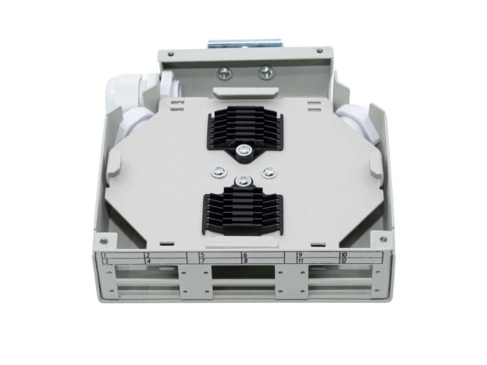 Fiber Optic Termination Box DIN Rail 6 Port LC Quad