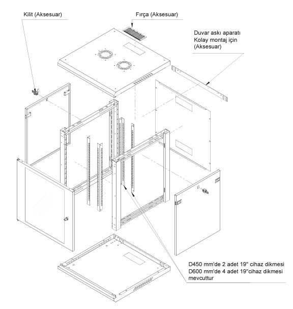 12U LANDE SOHO Duvar Tipi Kabinet G600xD600 mm / Demonte