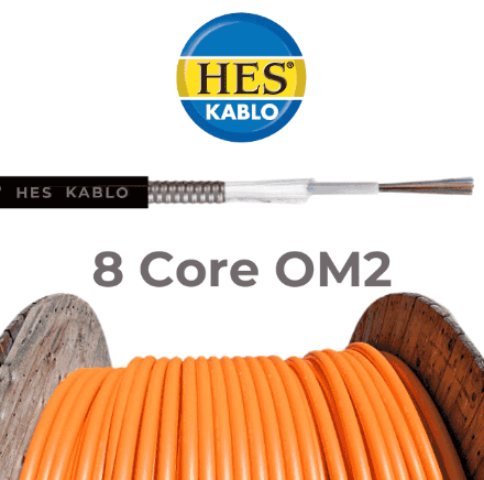 HES 8 Core Steel Armored Fiber Optic Cable SM 9/125µ Single Mode